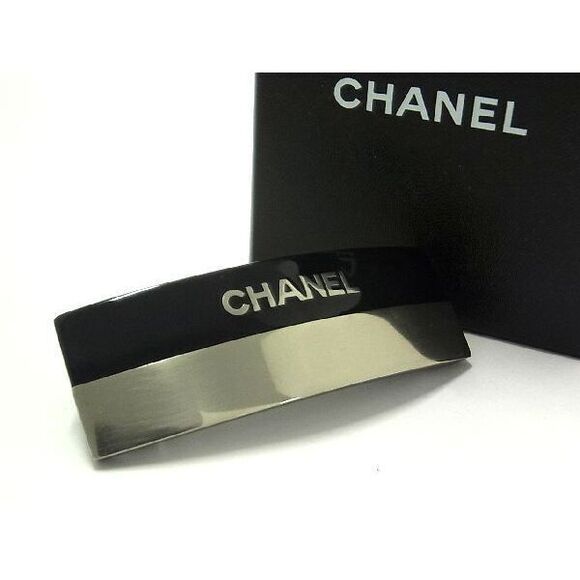 CHANEL | Dresses | Chanel 0 A Logo Barrette Hair Accessory Ladies Black ...